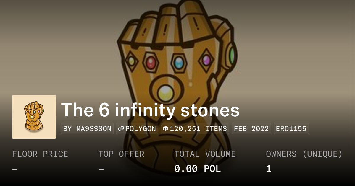 The 6 infinity stones - Collection | OpenSea