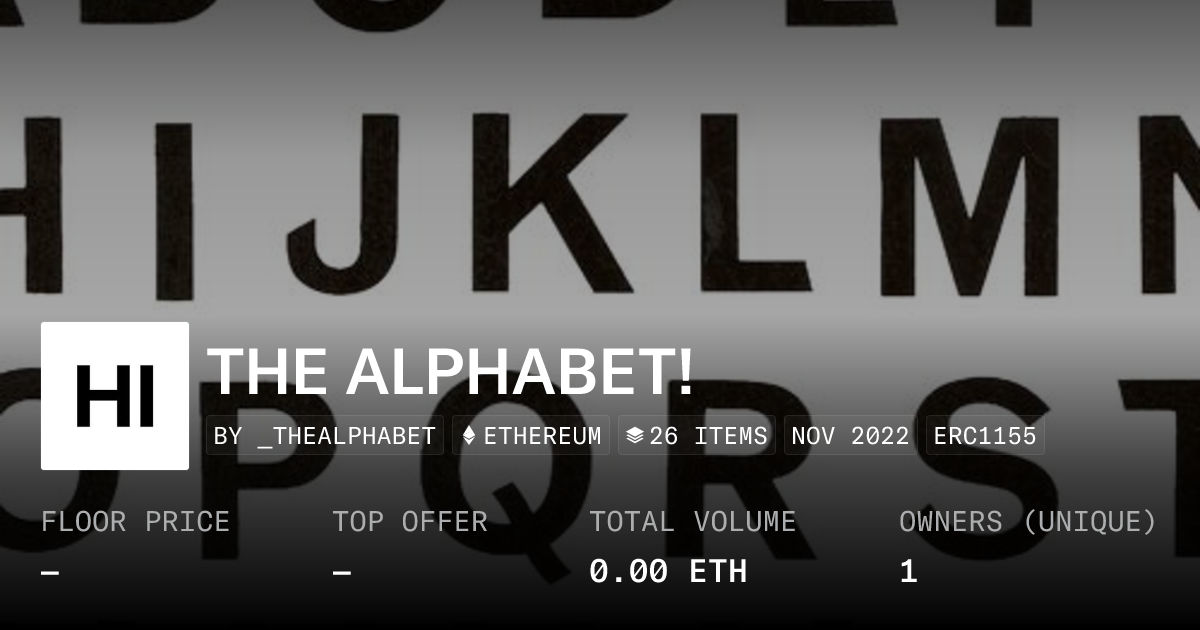 THE ALPHABET! - Collection | OpenSea