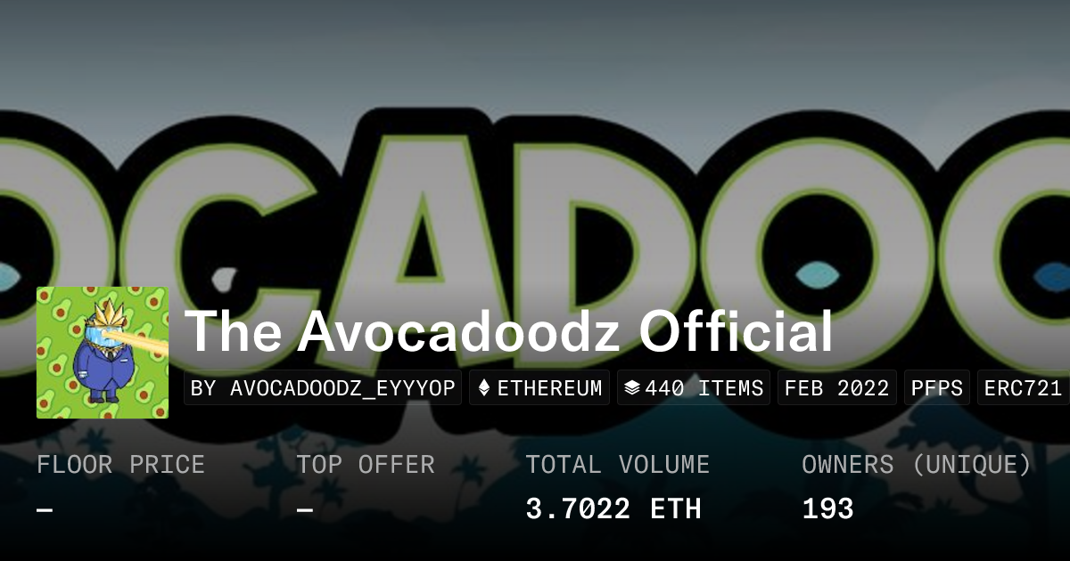 The Avocadoodz Official - Colección | OpenSea