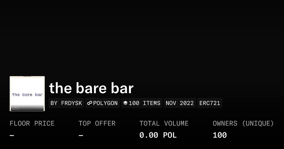 the bare bar - Collection | OpenSea