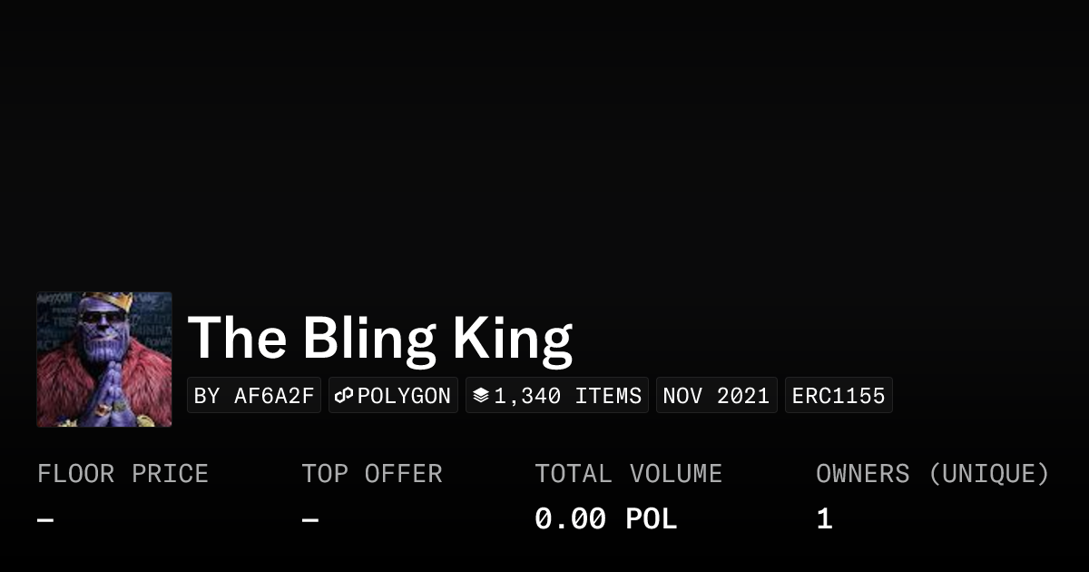 The Bling King - Collection | OpenSea