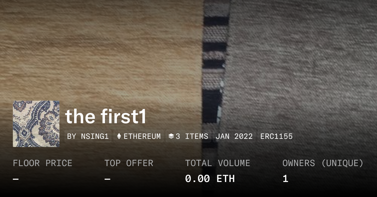 the first1 - Collection | OpenSea