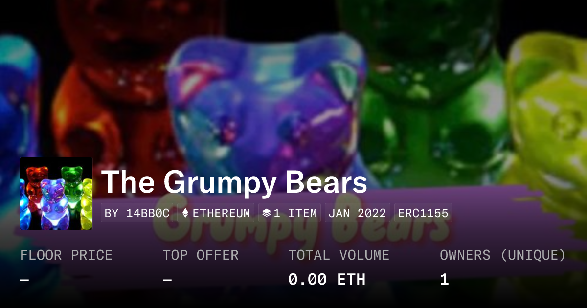 The Grumpy Bears - Collection | OpenSea