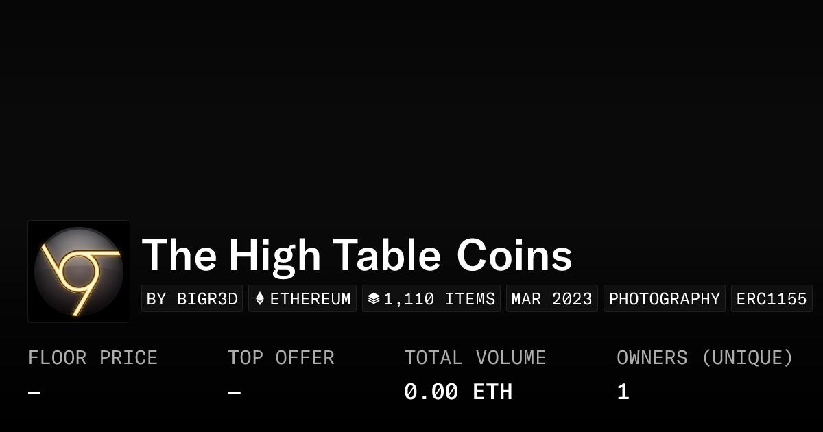 The High Table Coins - Collection | OpenSea
