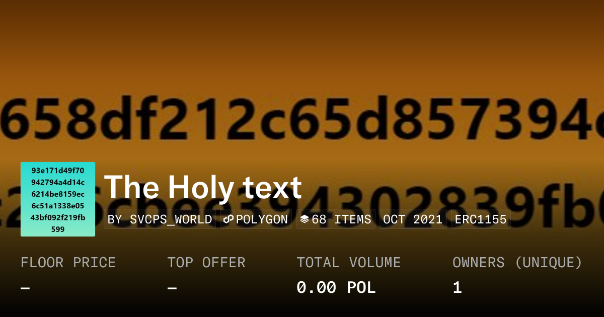 The Holy text - Collection | OpenSea