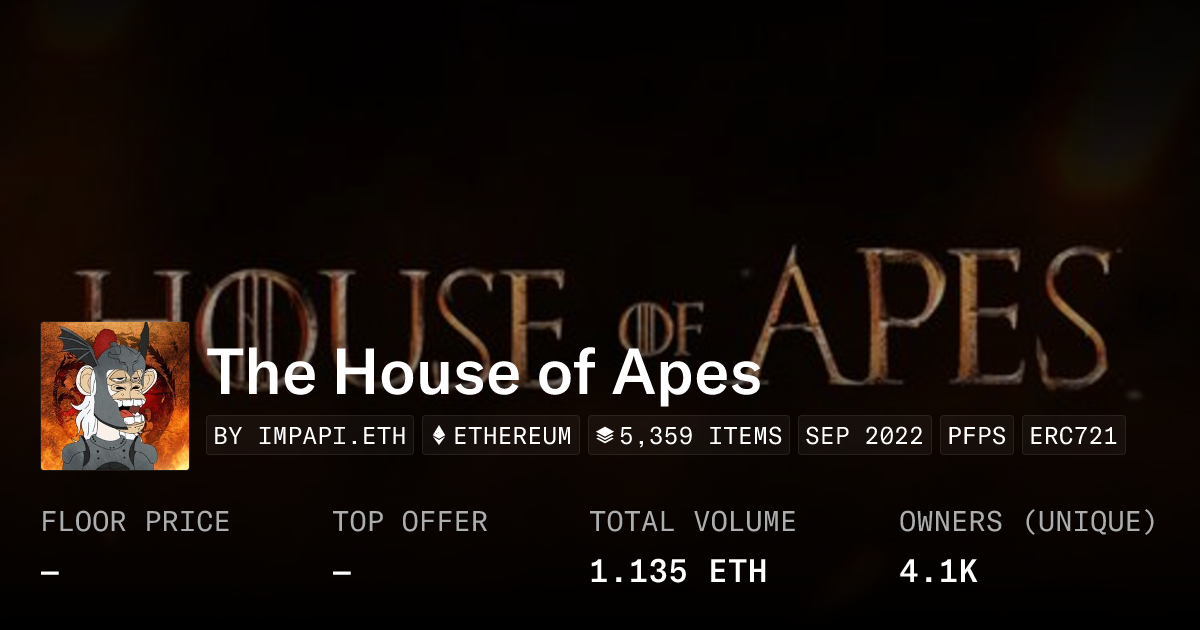 The House of Apes - Collection | OpenSea
