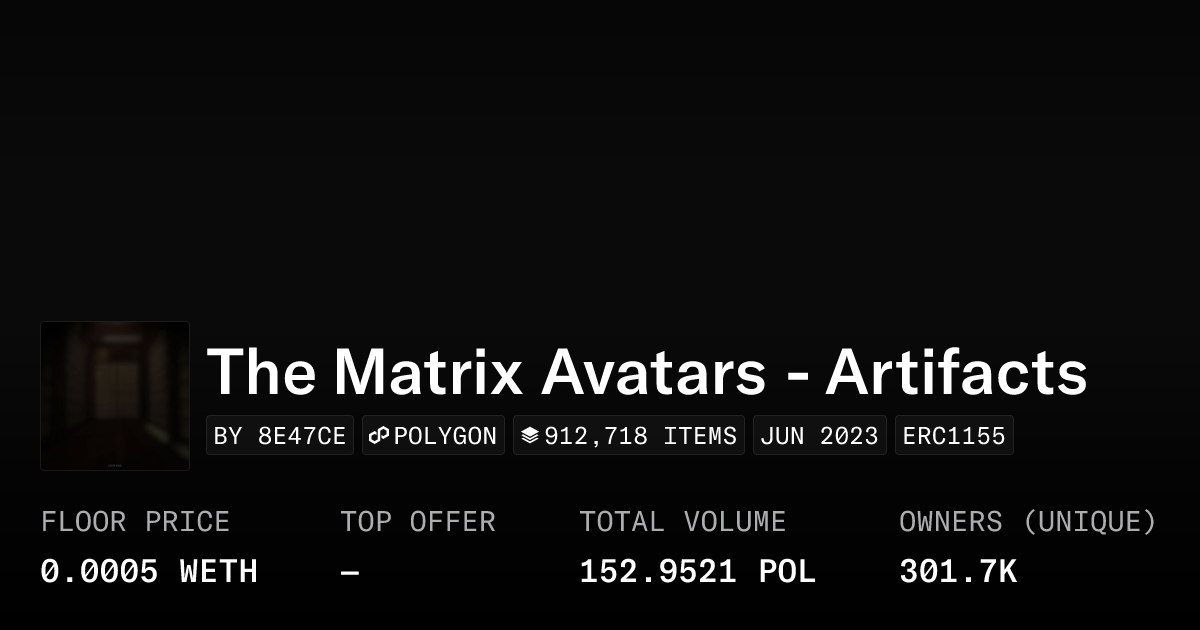 The Matrix Avatars - Artifacts - Collection | OpenSea