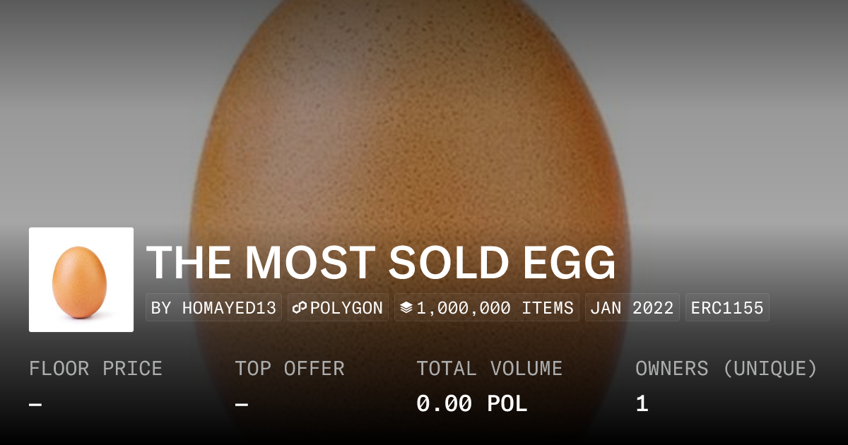THE MOST SOLD EGG - Collection | OpenSea