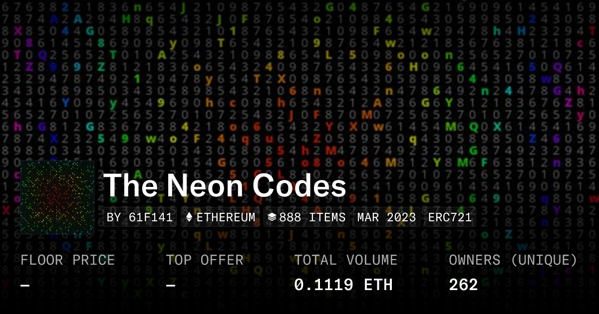 The Neon Codes - Collection | OpenSea