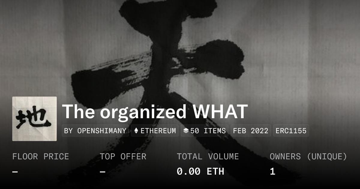 The organized WHAT - Collection | OpenSea
