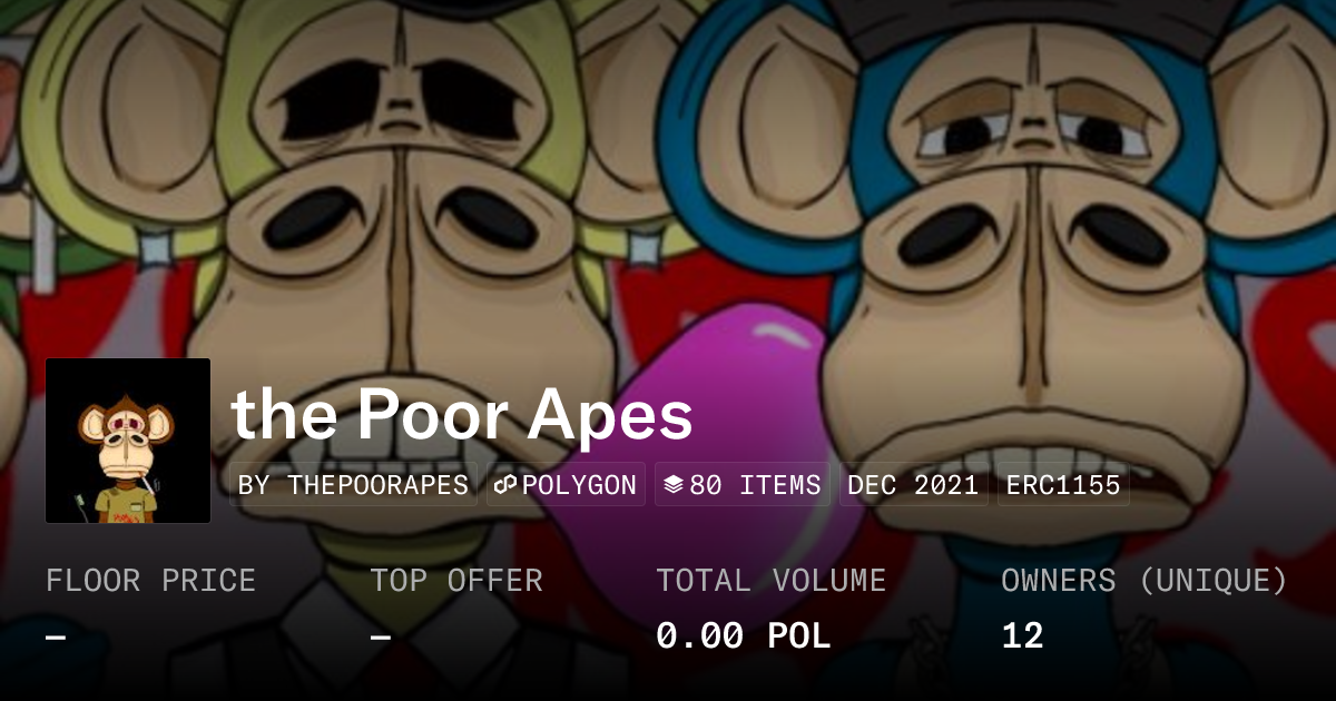 the Poor Apes - Collection | OpenSea
