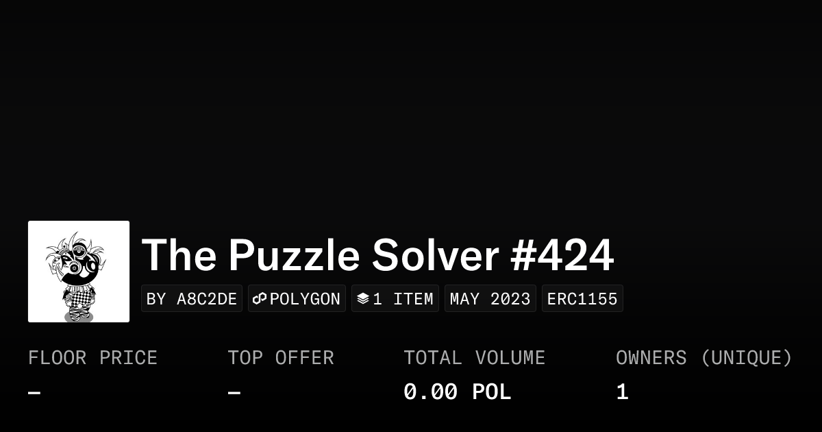The Puzzle Solver #424 - Collection | OpenSea