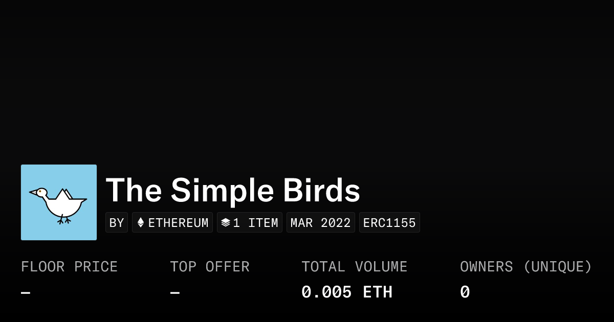 The Simple Birds - Collection | OpenSea