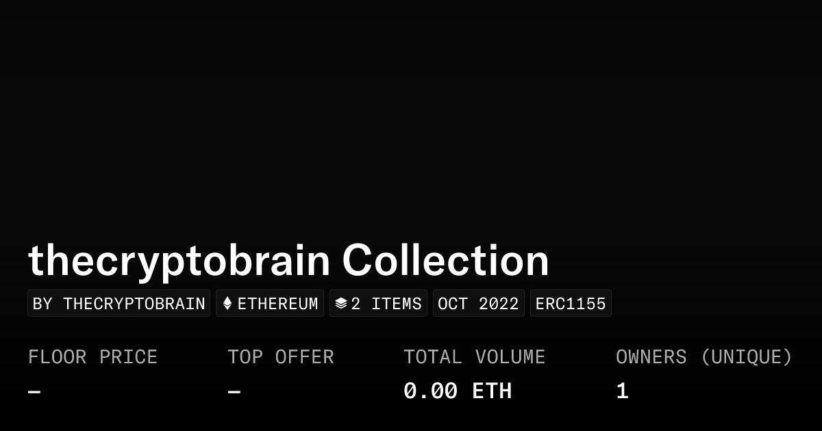 thecryptobrain Collection - Collection | OpenSea