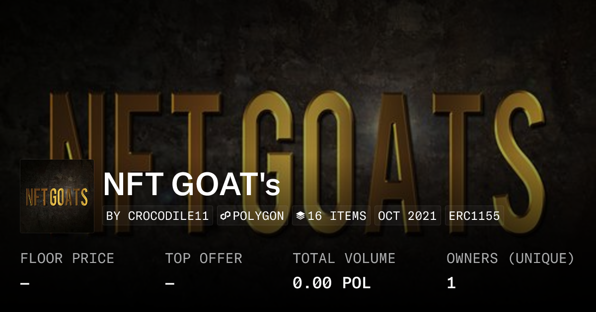NFT GOAT's - Collection | OpenSea