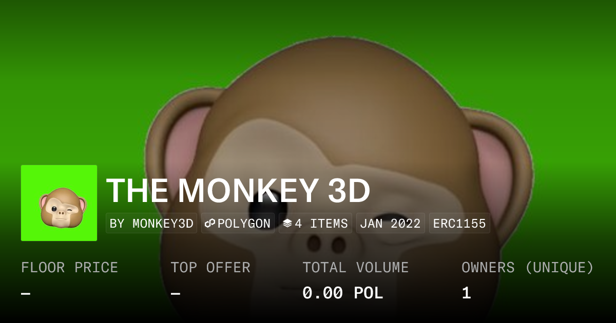 THE MONKEY 3D - Collection | OpenSea