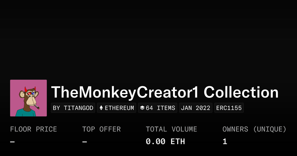 TheMonkeyCreator1 Collection - Collection | OpenSea