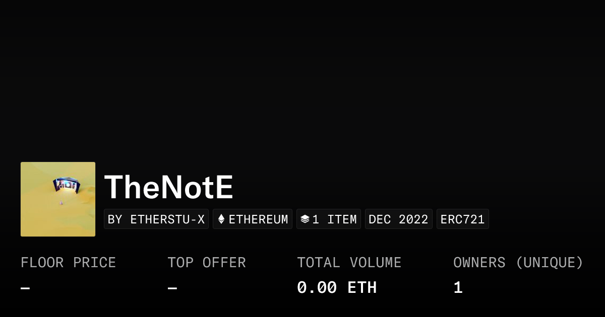 TheNotE - Collection | OpenSea
