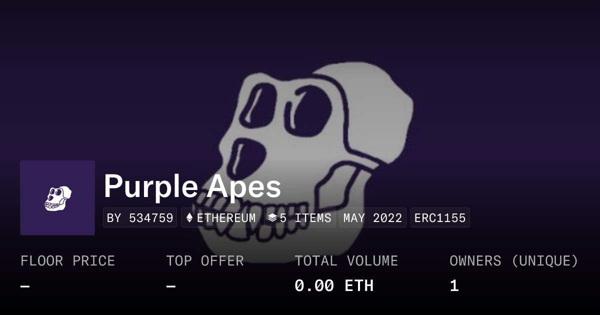 Purple Apes - Collection | OpenSea