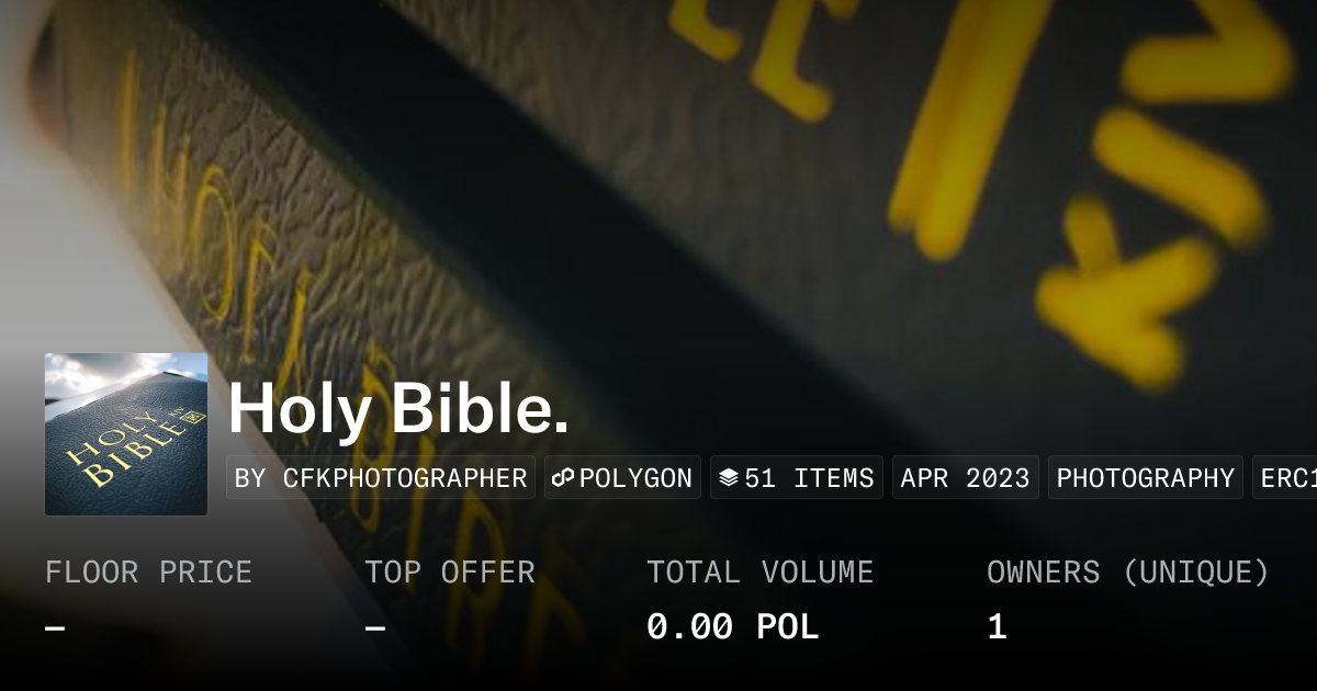 Holy Bible. - Collection | OpenSea