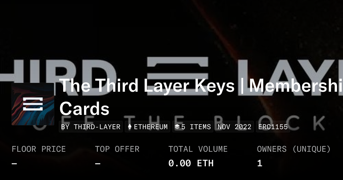 The Third Layer Keys | Membership Cards - Collection | OpenSea