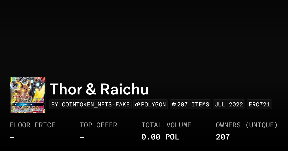 Thor & Raichu - Collection | OpenSea