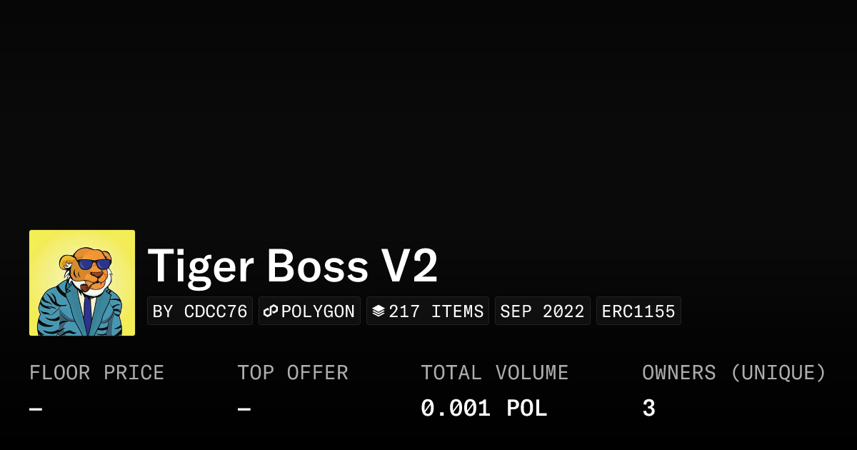 Tiger Boss V2 - Collection | OpenSea