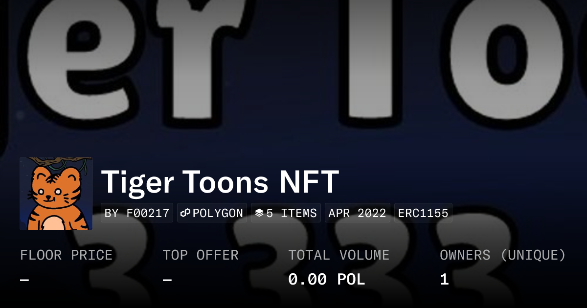 Tiger Toons NFT - Collection | OpenSea