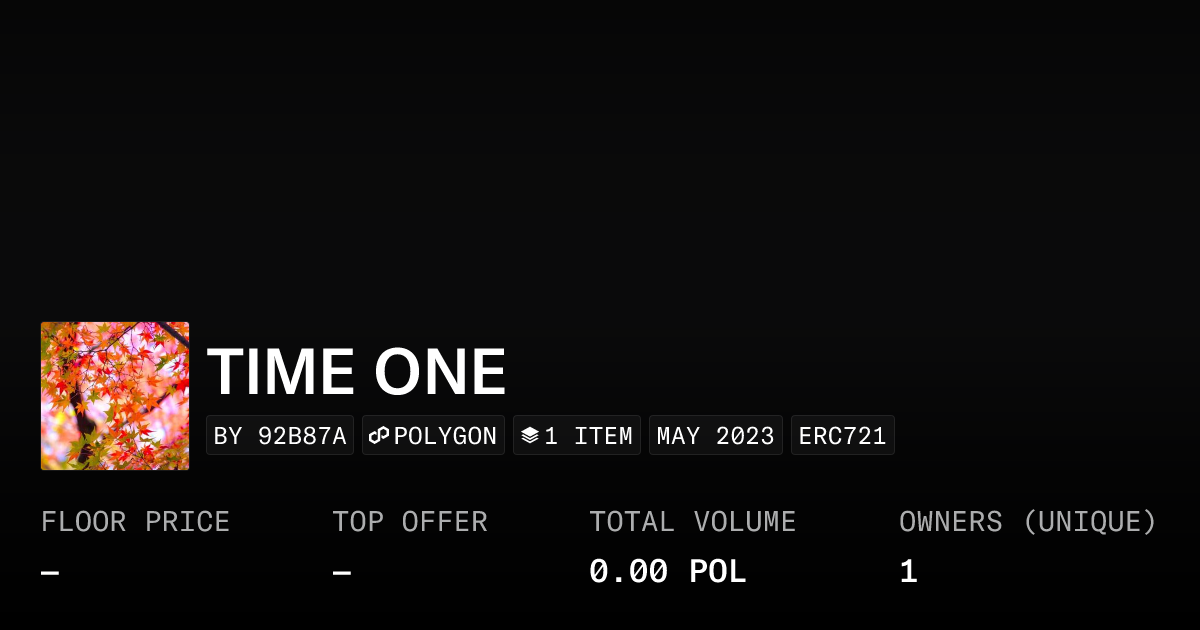 TIME ONE - Collection | OpenSea