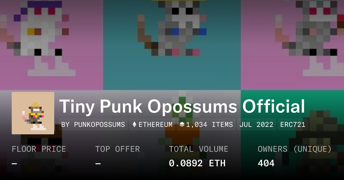 Tiny Punk Opossums Official - Collection | OpenSea