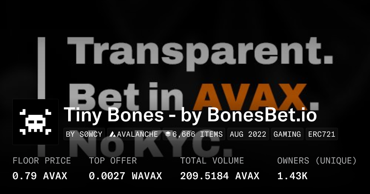 Tiny Bones - by BonesBet.io - Colección | OpenSea