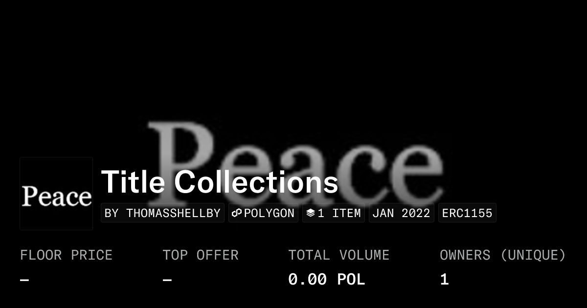 Title Collections - Collection | OpenSea
