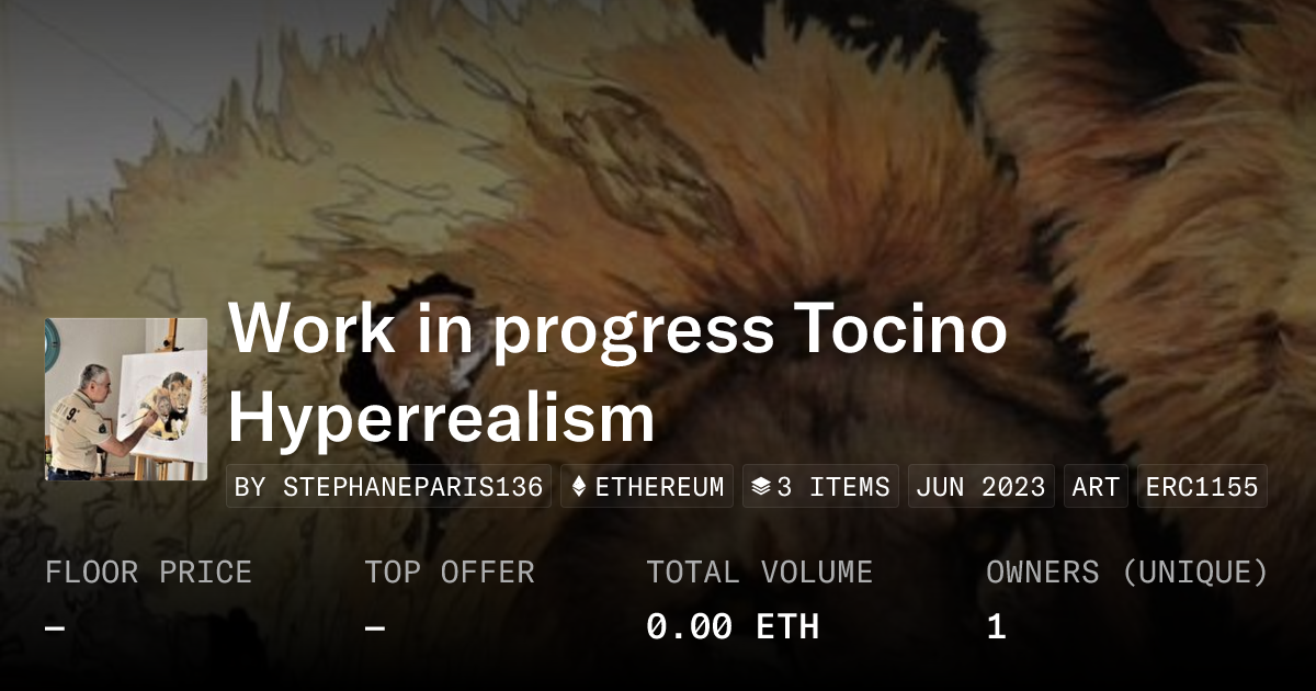 Work in progress Tocino Hyperrealism - Collection | OpenSea