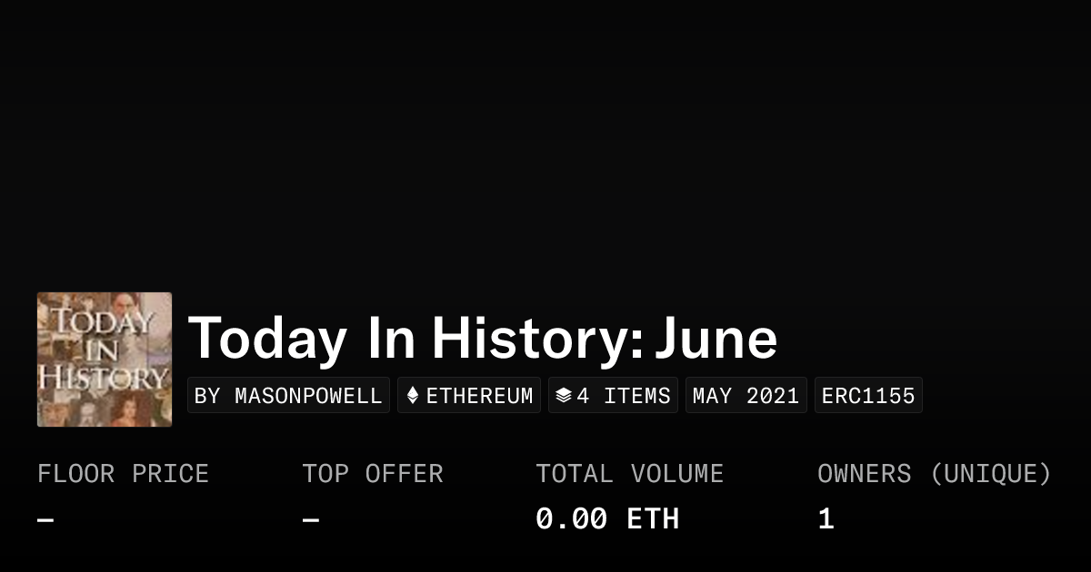 Today In History: June - Collection | OpenSea