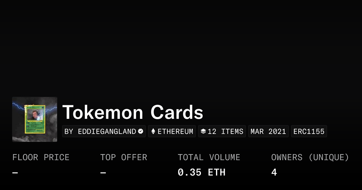Tokemon Cards - Collection | OpenSea
