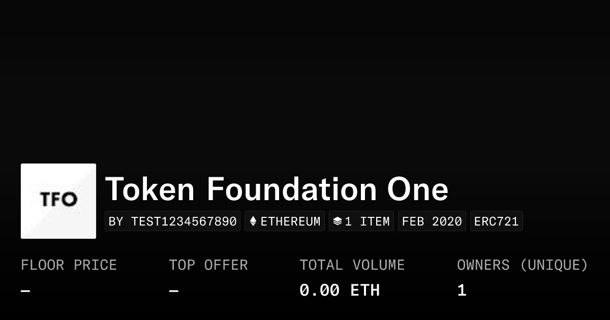 Token Foundation One - Collection | OpenSea