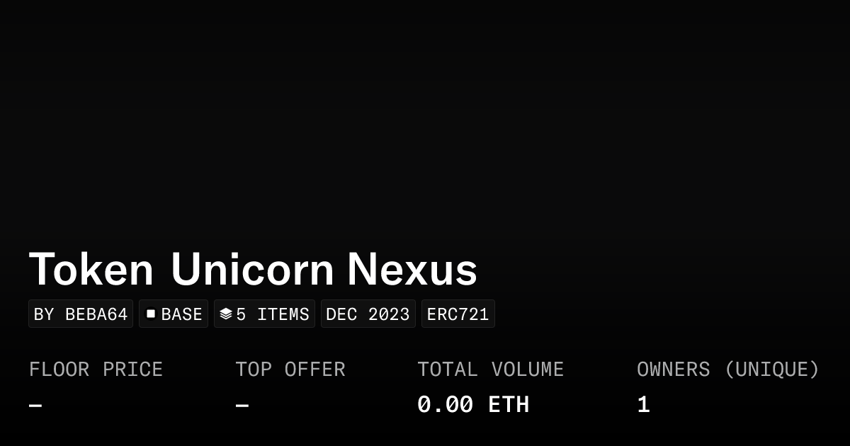 Token Unicorn Nexus - Collection | OpenSea
