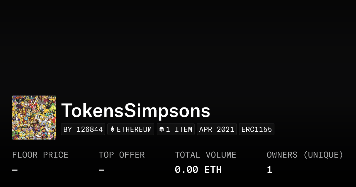 TokensSimpsons - Collection | OpenSea