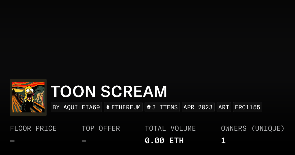 TOON SCREAM - Collection | OpenSea