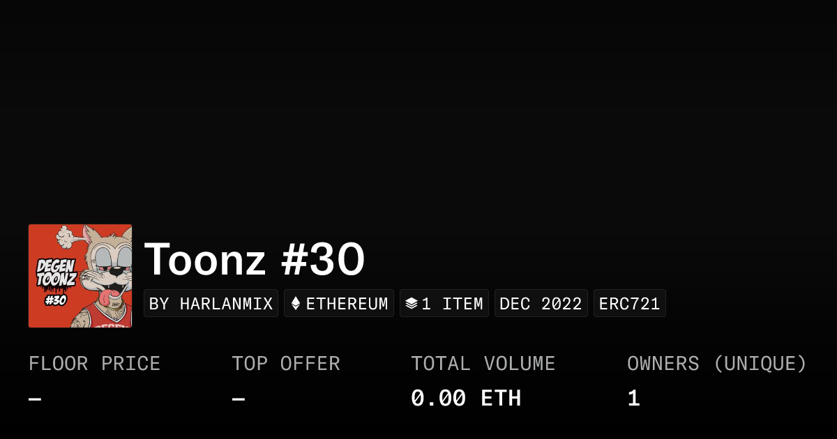 Toonz #30 - Collection | OpenSea