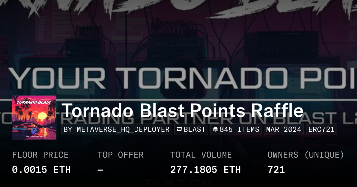 Tornado Blast Points Raffle - Collection | OpenSea
