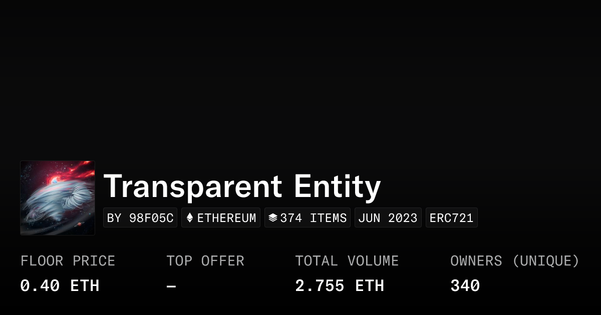Transparent Entity - Collection | OpenSea