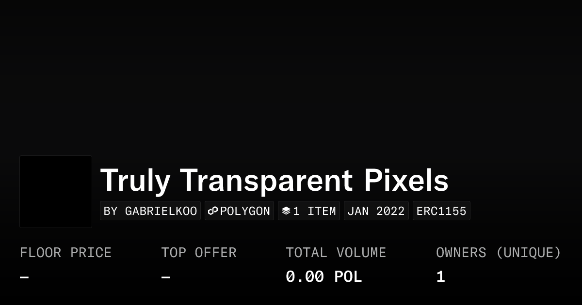 Truly Transparent Pixels - Collection | OpenSea