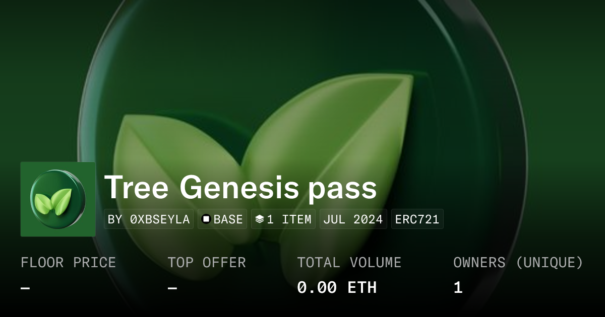 Tree Genesis pass - Collection | OpenSea