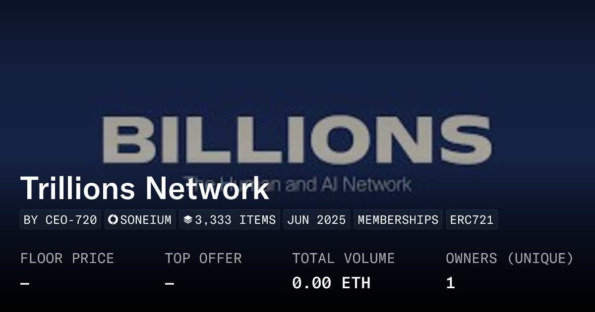 Trillions Network - Collection | OpenSea