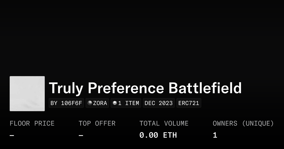 Truly Preference Battlefield - Collection | OpenSea