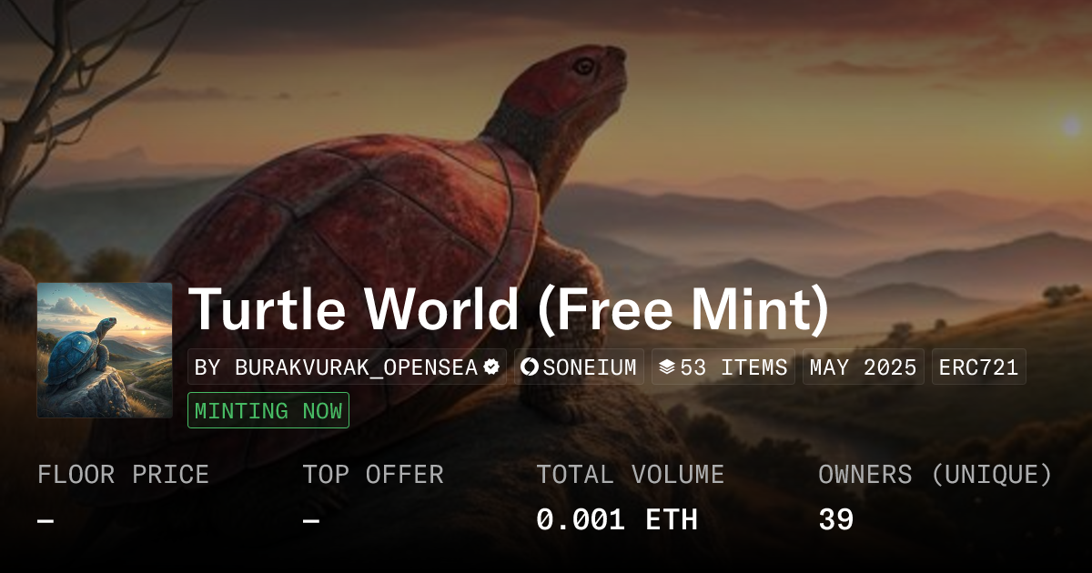 Turtle World (Free Mint) - Collection | OpenSea