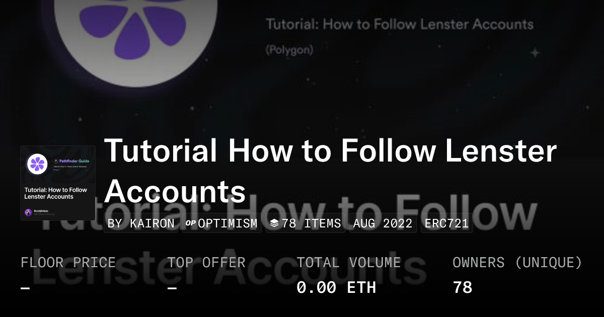 Tutorial How to Follow Lenster Accounts - Collection | OpenSea