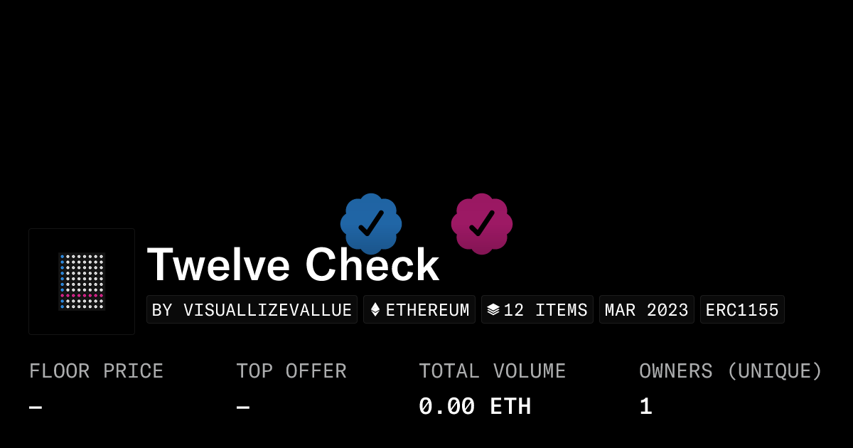 Twelve Check - Collection | OpenSea