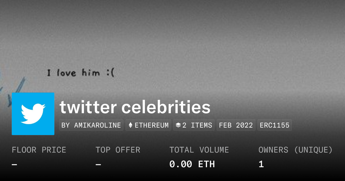 twitter celebrities - Collection | OpenSea